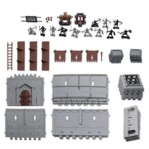 CfoPiryx Medieval Castle Toys,Knight Game Soldier Model Building Accessories, DIY Assembled Castle Model Set,Playset Gifts