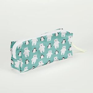 Pencil Pouch Pencil Case Pencil Bag Pen Case Pouch Box Organizer for Teen Girls Boys School Students Men Women Waterproof Zipper Pouch for Office Supplies Makeup, Penguin Gifts Polar Bear Gifts