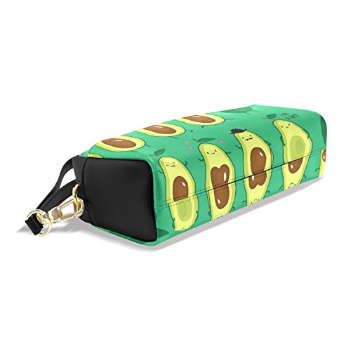 YZGO Pencil Case Funny Cute Avocados Emoticon Portable Pen Organizer Cosmetic Bag PU Leather Large Capacity for Travel