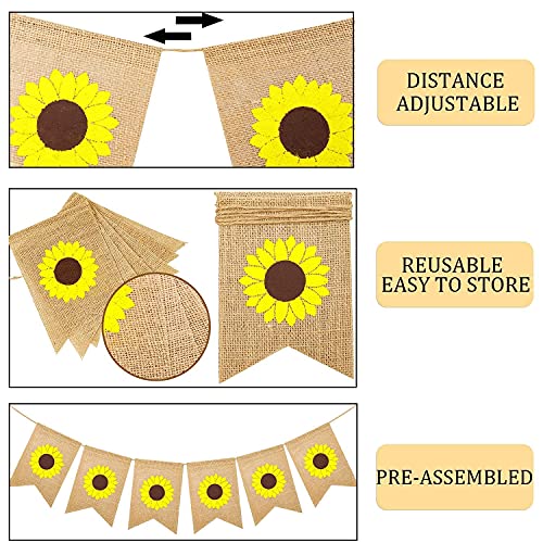 Sunflower Baby Shower Decorations, Adorable Sunflower Banner for Mantle, Summer Banner Sunflower for Baby Shower Birthday Party Wedding Baby Photo Sunflower Prop Banner