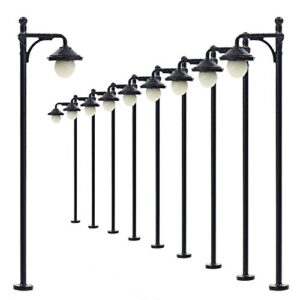 evemodel lym22 10pcs model railway train lamp post 6.5cm or 2.56inch street lights ho oo scale leds new