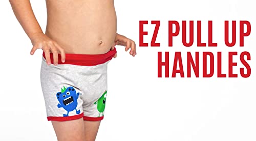 Ez Undeez Boys Boxer Briefs Toddler Training Underwear Easy Pull Up Handles (4 Pack) (2-3 years, Camo-Monkey-Lion)