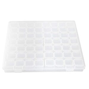 yosoo plastic storage box, 56 slots jewelry organizer box nail art accessory rhinestone fishing hook small accessories container