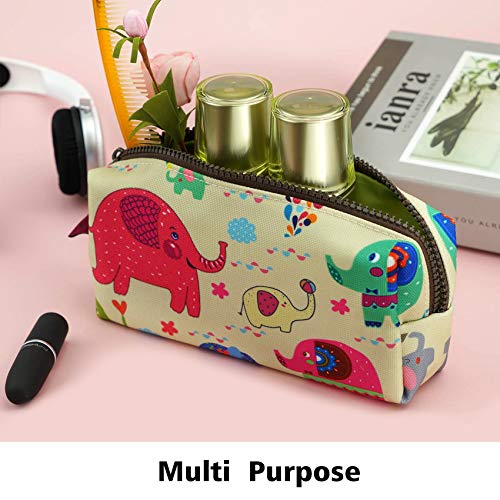 LParkin Elephant Pencil Case Capacity Canvas Pen Bag Pouch Case Makeup Cosmetic Bag Stationary Gift Gadget Box(Elephant)