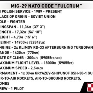 COBI Armed Forces MIG-29 NATO Code Fulcrum Plane