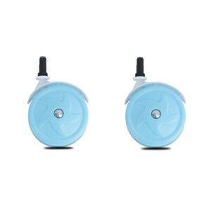 baywyi baby walker wheels replacement, set of 2, baby walker accessories, plastic rubber wheels casters, universal wheels, blue-3, 8mm