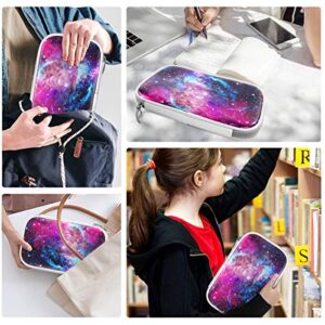 ZZKKO Space Galaxy Starry Night Pencil Bag Case Zipper Pencil Holder Organizer Stationary Pen Bag Cosmetic Makeup Bag Pouch Purse for School Office Supplies