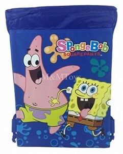 sponge-bob blue drawstring backpack school sport gym tote bag,#g14e6ge4r-ge 4-tew6w209703