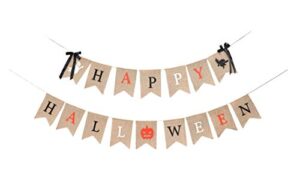 happy halloween banner – halloween garland decorations for party indoor outdoor office mantle fireplace classroom by happy halloween burlap banner mandala crafts