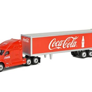 Classic Long Hauler Tractor Trailer Coca-Cola Red 1/87 (HO) Scale Diecast Model by Motorcity Classics 487010