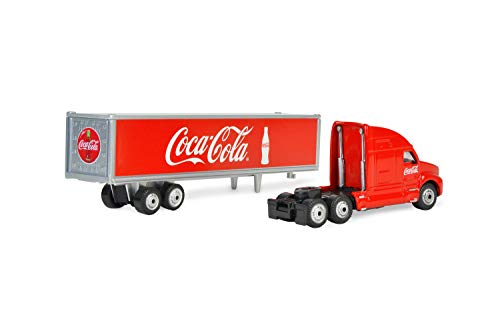 Classic Long Hauler Tractor Trailer Coca-Cola Red 1/87 (HO) Scale Diecast Model by Motorcity Classics 487010