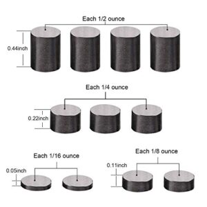 Tungsten Weights 3.125 Ounce 3/8 Inch Incremental Cylinders Car Incremental Weights Compatible with Pinewood Car Derby Weights (11 Pieces, 4 Size)