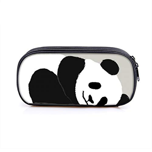 Abcsea 1 Piece Cute Panda Portable Pencil case, Large Capacity Pencil case, Pen case Large, Bag Pouch with Zip for School Students and Office (Style 2)