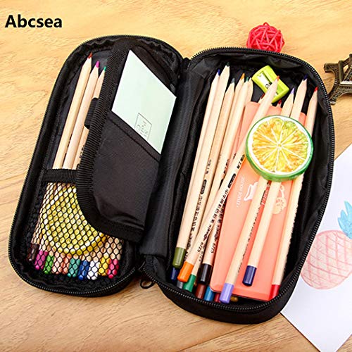 Abcsea 1 Piece Cute Panda Portable Pencil case, Large Capacity Pencil case, Pen case Large, Bag Pouch with Zip for School Students and Office (Style 2)