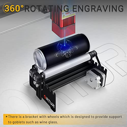 ORTUR Laser Rotary Roller, 360° Laser Engraver Y-axis Rotary Module for Engraving Cylindrical Objects Cans, 7 Adjustment Diameters, Min to 8mm, Compatible with Most Laser Engraving Machines