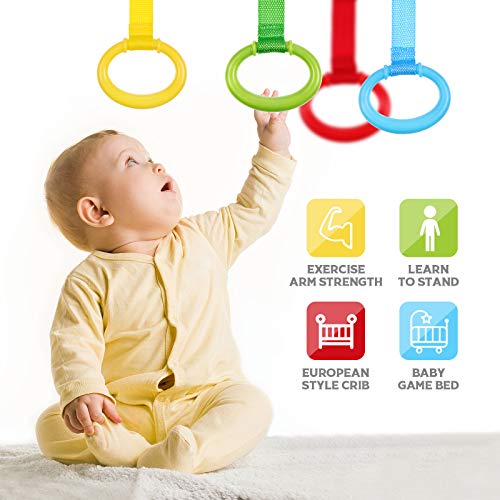 TOYANDONA 4pcs Baby Toddler Walking Assistant Pull Up Ring Safety Stand Up Rings for Toddler