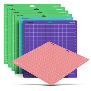 transwonder cutting mats for cricut, 7 pack cutting mat 12×12(lightgrip, standardgrip, stronggrip, fabricgrip) variety adhesive sticky cutting mats for cricut accessories