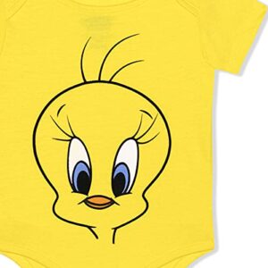 Warner Bros Looney Tunes Tweety Girls Short Sleeve Bodysuit for Newborn and Infant - Yellow