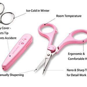 PAFASON 4" Stainless Steel Detail Craft Scissors Set with Straight & Precise Tips & Safety Cover Ideal for Scrapbooking, Paper Cutting, Sewing, Crafting, Quilting