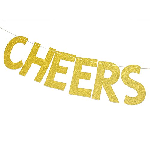 Gold Glitter Cheers to 70 Years Banner 70th Birthday Anniversary Party Photo Prop Garlands Bunting Decor (70)