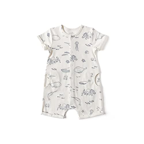 PEHR Short Sleeve Romper Life Aquatic / 3 T, Blue