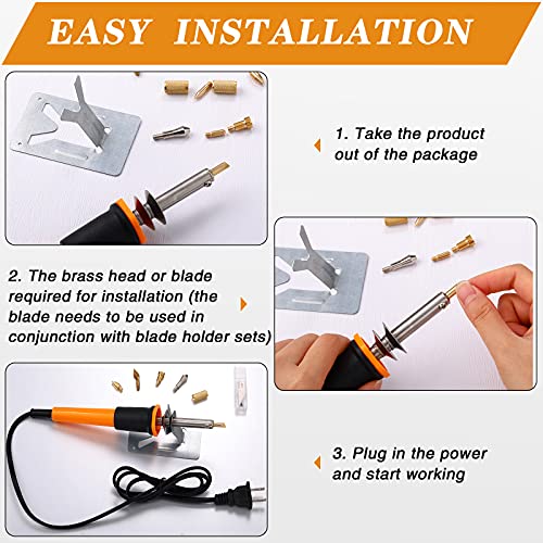 30 Pieces Electric Hot Knife Cutter Tools Multipurpose Stencil Cutter Wood Burning Tool for Cutting Carving Soft Thin Foam Cloth Cutter