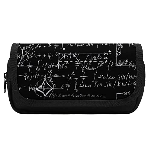 Formulas and Electronic Components Large Capacity Pencil Case Multi-Slot Pencil Bag Portable Pen Storage Pouch with Zipper