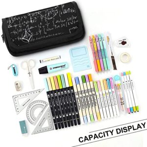 Formulas and Electronic Components Large Capacity Pencil Case Multi-Slot Pencil Bag Portable Pen Storage Pouch with Zipper