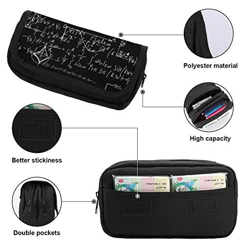 Formulas and Electronic Components Large Capacity Pencil Case Multi-Slot Pencil Bag Portable Pen Storage Pouch with Zipper