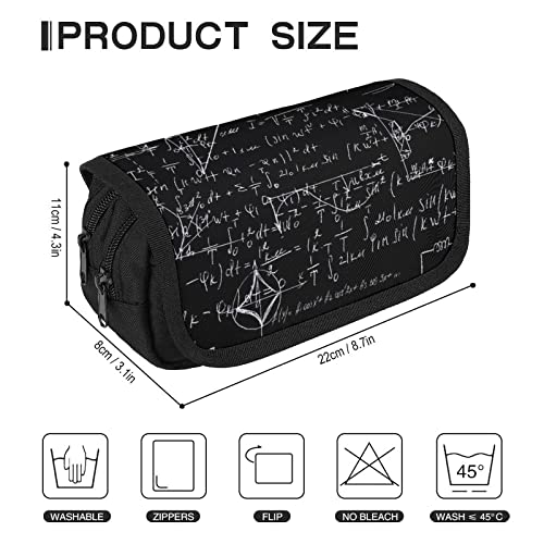 Formulas and Electronic Components Large Capacity Pencil Case Multi-Slot Pencil Bag Portable Pen Storage Pouch with Zipper