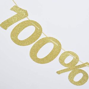 100% That Bach Glitter Gold Banner, Bachelorette Party Bach Bash, Bachelorette Decorations (Gold)