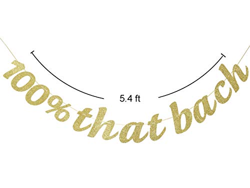 100% That Bach Glitter Gold Banner, Bachelorette Party Bach Bash, Bachelorette Decorations (Gold)