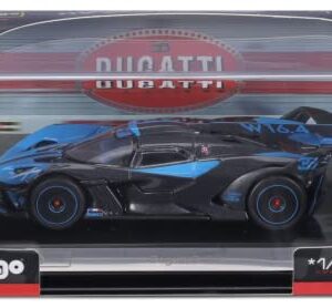 Bburago - 1/43 Scale Model Compatible with Bugatti Replica Miniature Model Compatible with Bolide W16 8.0 Four Turbo 2020 Sports Car Model Collectible with Base Tray & Acrylic Top Cover (Blue)