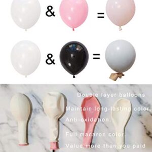 Eanjia Balloon Arch & Garland Kit Double-Stuffed 5"-18" Pastels Pink Gray Rose Gold Confetti Balloons Bulk 16ft for Wedding Baby Shower Birthday Party Shop Decoration (Pink)