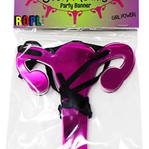 ROFLmart Metallic Pink Uterus Banner Party Decorations