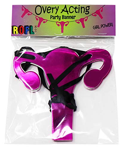 ROFLmart Metallic Pink Uterus Banner Party Decorations