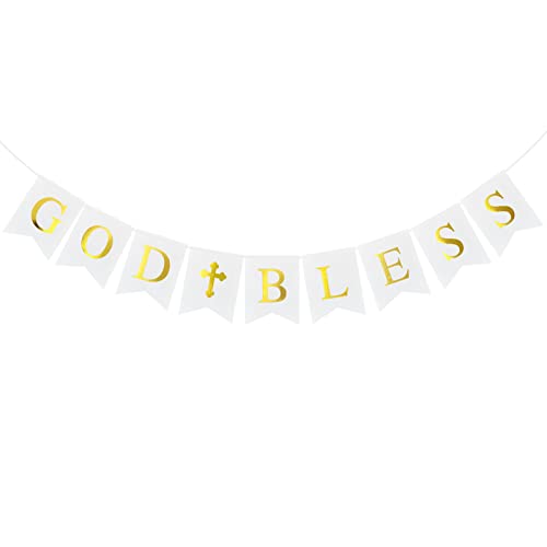 CHRORINE Baptism First Communion Confirmation Decorations for Girls, Mi Bautizo Decorations, God Bless Banner, Balloons- Pink Set