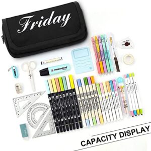 R.E.D Remember Everyone Deployed Red Friday 1 Large Capacity Pencil Case Multi-Slot Pencil Bag Portable Pen Storage Pouch with Zipper