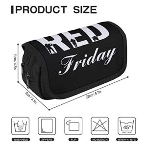 R.E.D Remember Everyone Deployed Red Friday 1 Large Capacity Pencil Case Multi-Slot Pencil Bag Portable Pen Storage Pouch with Zipper