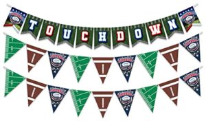 treasures gifted football birthday banner set of 3-1 football banner & 2 pennants – football birthday party decorations – football decorations for party, football hanging decorations, football decor