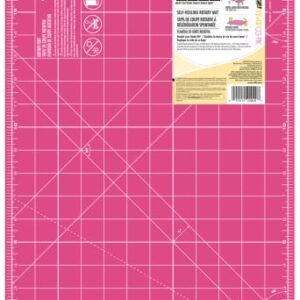 OLFA 12" x 18" Self Healing Rotary Cutting Mat (RM-CG/PIK) - Double Sided 12x18 Inch Cutting Mat with Grid for Fabric, Sewing, Quilting, & Crafts, Designed for Use with Rotary Cutters (Pink)