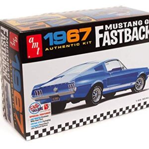 Round 2 AMT 1967 Ford Mustang GT Fastback 1:25 Scale Model Kit, Chrome (AMT1241)