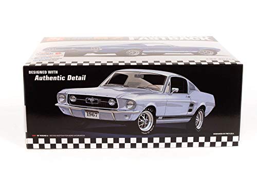 Round 2 AMT 1967 Ford Mustang GT Fastback 1:25 Scale Model Kit, Chrome (AMT1241)