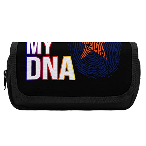 It's in My DNA Arizona State Flag Large Capacity Pencil Case Multi-Slot Pencil Bag Portable Pen Storage Pouch with Zipper