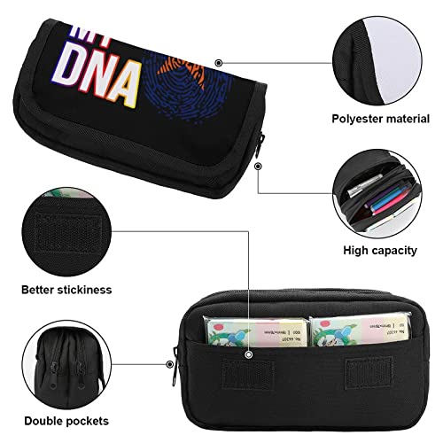 It's in My DNA Arizona State Flag Large Capacity Pencil Case Multi-Slot Pencil Bag Portable Pen Storage Pouch with Zipper