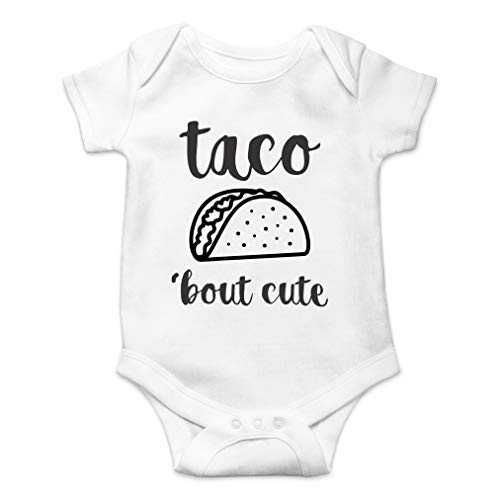 AW Fashions Taco 'Bout Cute - Funny Lil Adorable Tacos Mexican Food Lover - Cute One-Piece Infant Baby Bodysuit (Newborn, White)