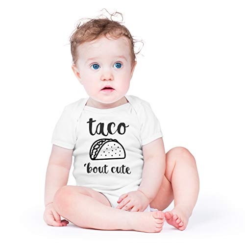 AW Fashions Taco 'Bout Cute - Funny Lil Adorable Tacos Mexican Food Lover - Cute One-Piece Infant Baby Bodysuit (Newborn, White)