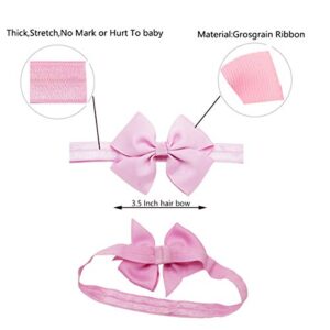 Yxiang 40PCS Baby Headbands, 3.5" Newborn Headband Soft Nylon Headbands Grosgrain Ribbon Baby Bow Elastic Hairband for Baby Girl Infant Toddler (40 Colors)