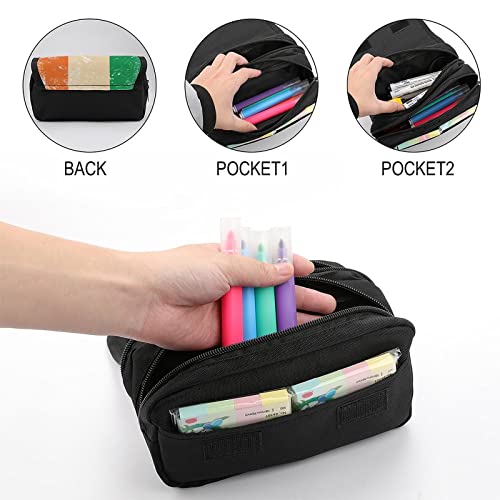 Ireland Retro Flag Large Capacity Pencil Case Multi-Slot Pencil Bag Portable Pen Storage Pouch with Zipper