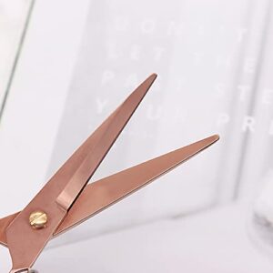 6.5" Rose Gold Scissors Clear Acrylic Handle Craft Office Scissors Professional Fabric Dressmaker Shears for Cutting Fabric, Cloth, Leather, Canvas, Papers (Rose Gold)